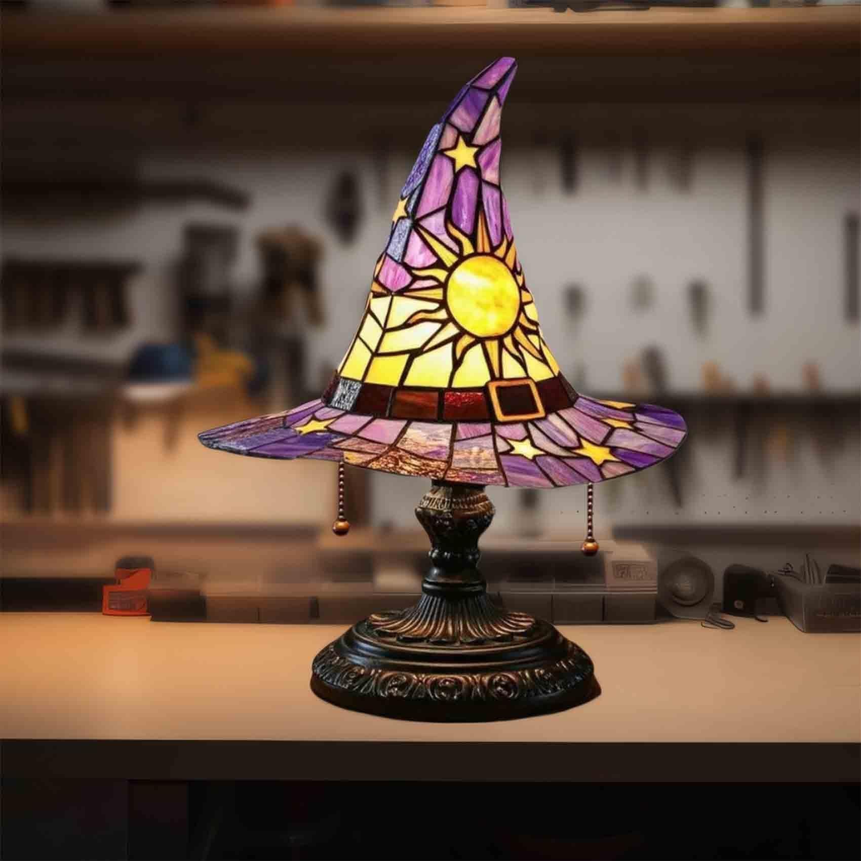 VIMAZ Witch Hat Lamps Stained Glass, Handmade Witch Hat Lights, 2025 ...