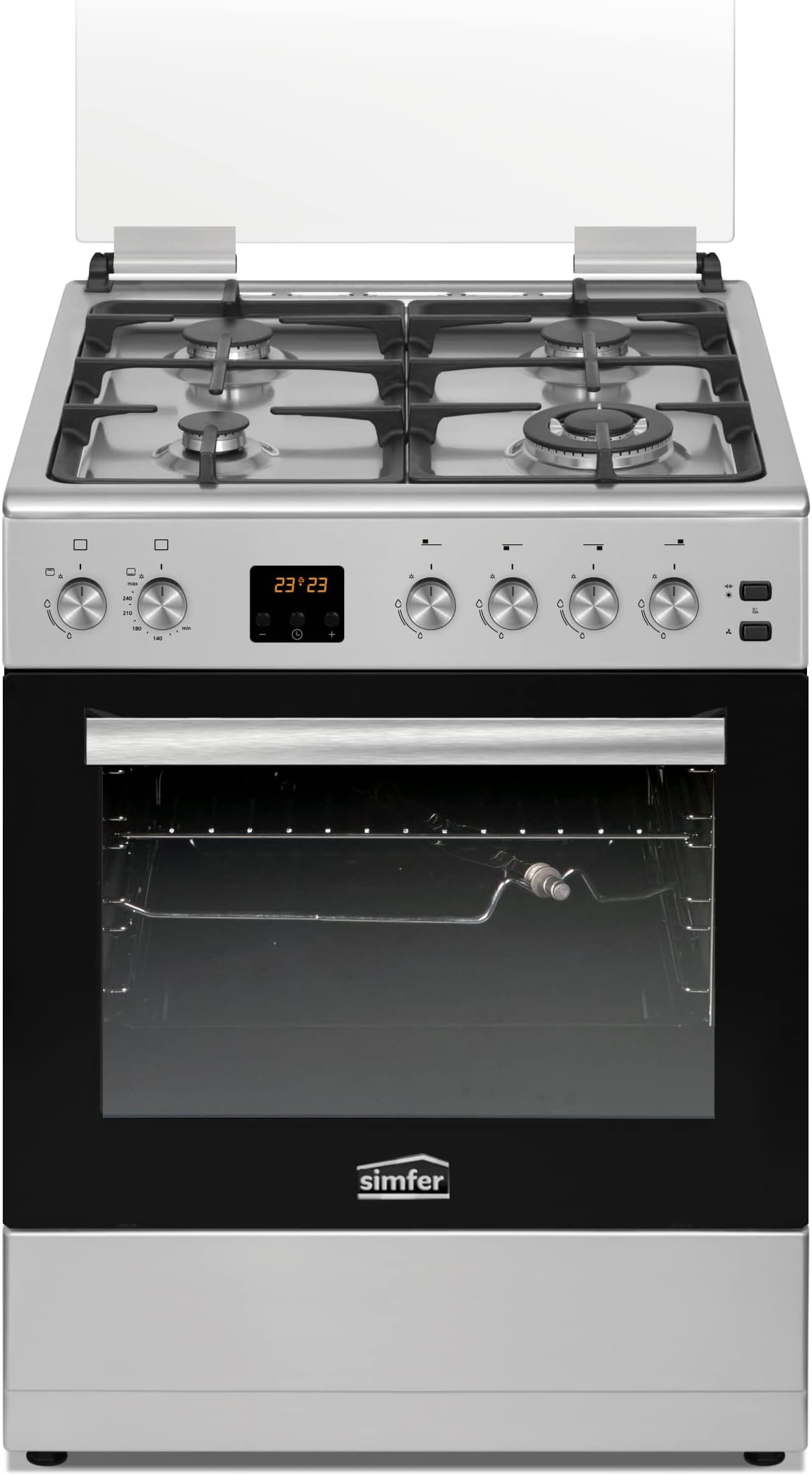Midea 60x60cm Freestanding Cooker, Full Gas Cooking Range with 4 ...