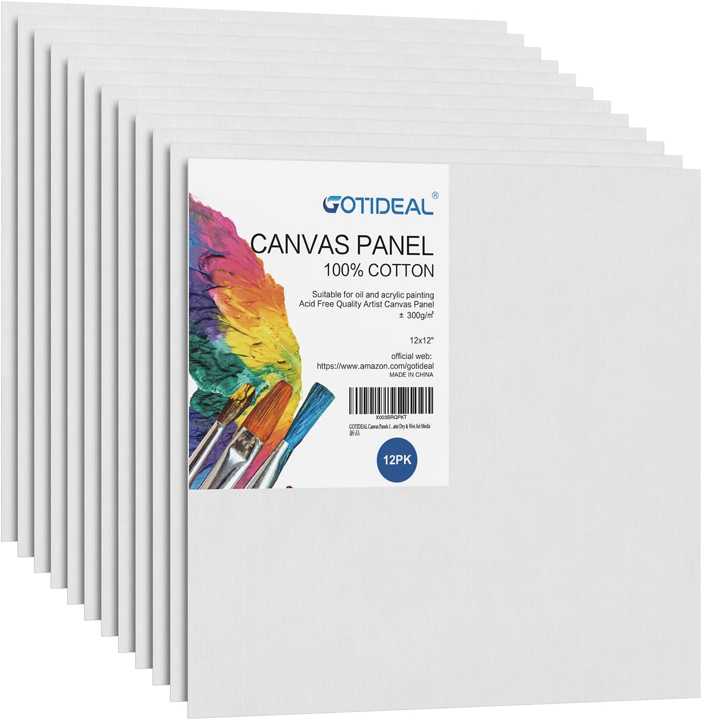 Amazon.com: GOTIDEAL Canvases for Painting, 12x12 inch of 12 ...