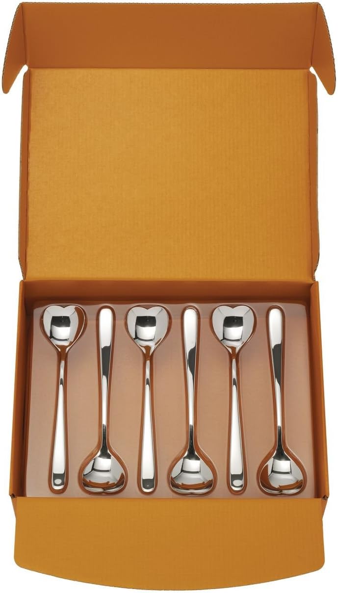Alessi Heart Spoons, Set of 6, Gift Box (MMI01CUSET) : Amazon.co.uk ...