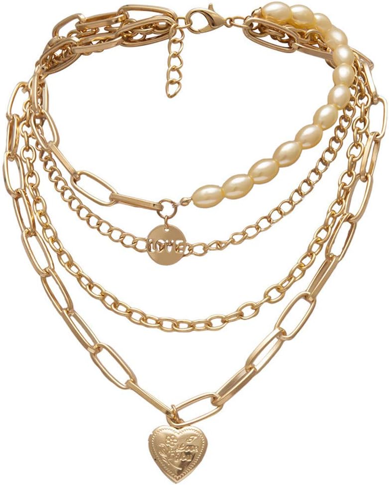 Kettingen liefdespaar sieraden meerlaags dames halsketting slot metaal ...