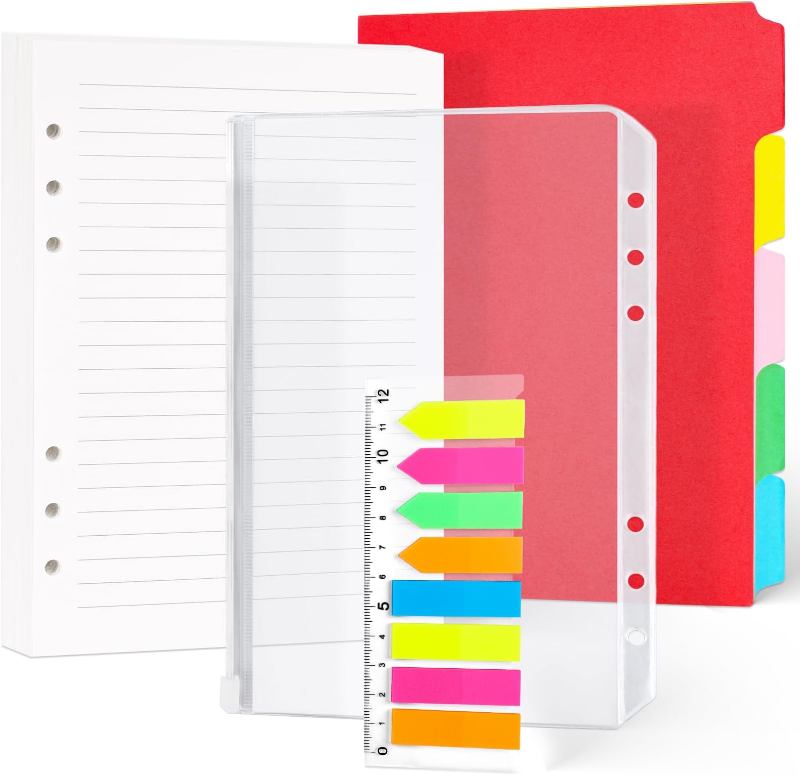 Amazon.com : HIBOX 100PCS A5 Refill Paper, 200 Lined Pages 6 Holes ...