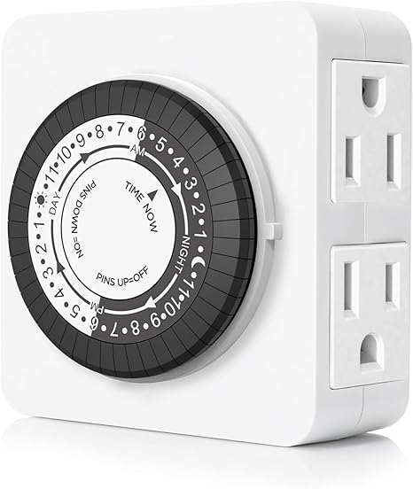 Amazon.com: G-ELEK Timers for Electrical Outlets Indoor, 24-Hour Dual ...