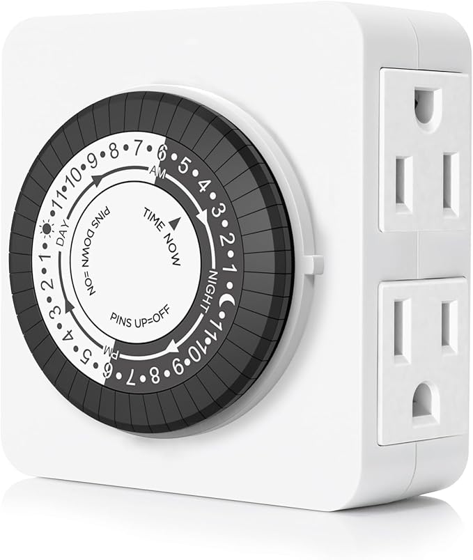 Amazon.com: G-ELEK Timers for Electrical Outlets Indoor, 24-Hour Dual ...