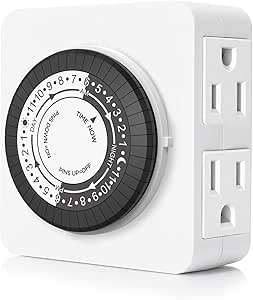 Amazon.com: G-ELEK Timers for Electrical Outlets Indoor, 24-Hour Dual ...
