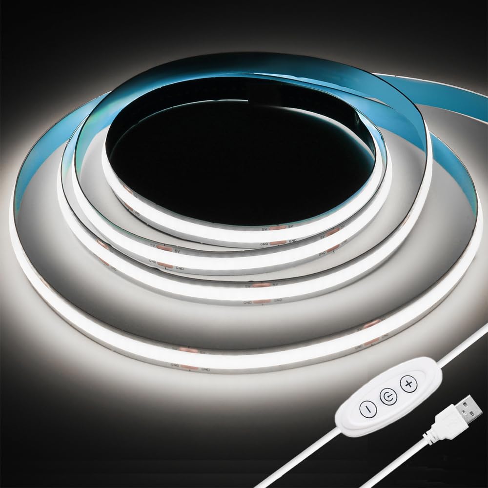 Amazon.com: Smacen USB Powered COB Led Strip Lights, 6.56Ft Battery ...