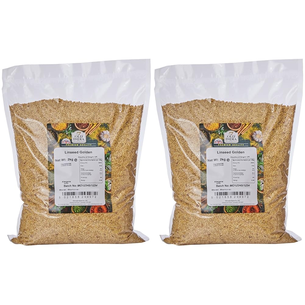 Old India Linseed Golden 2kg (Pack of 2) : Amazon.co.uk: Grocery