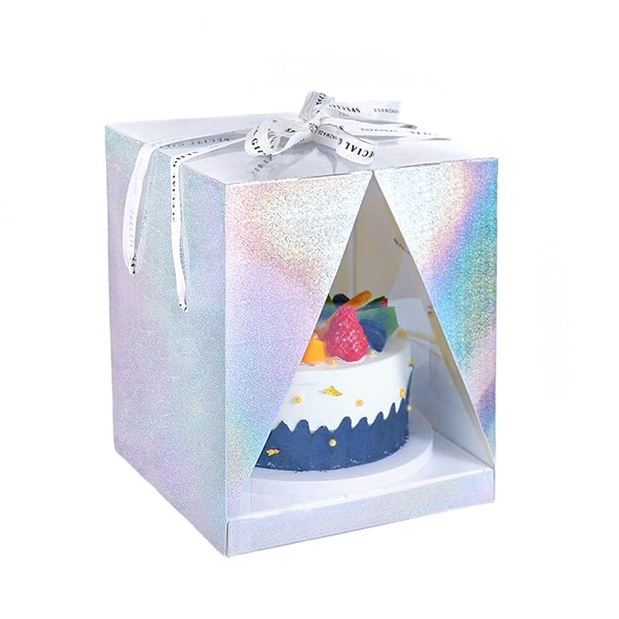 Buy Renylab 5psc Cake Boxes 8 Inch, Colourful Cake Boxes with Window ...