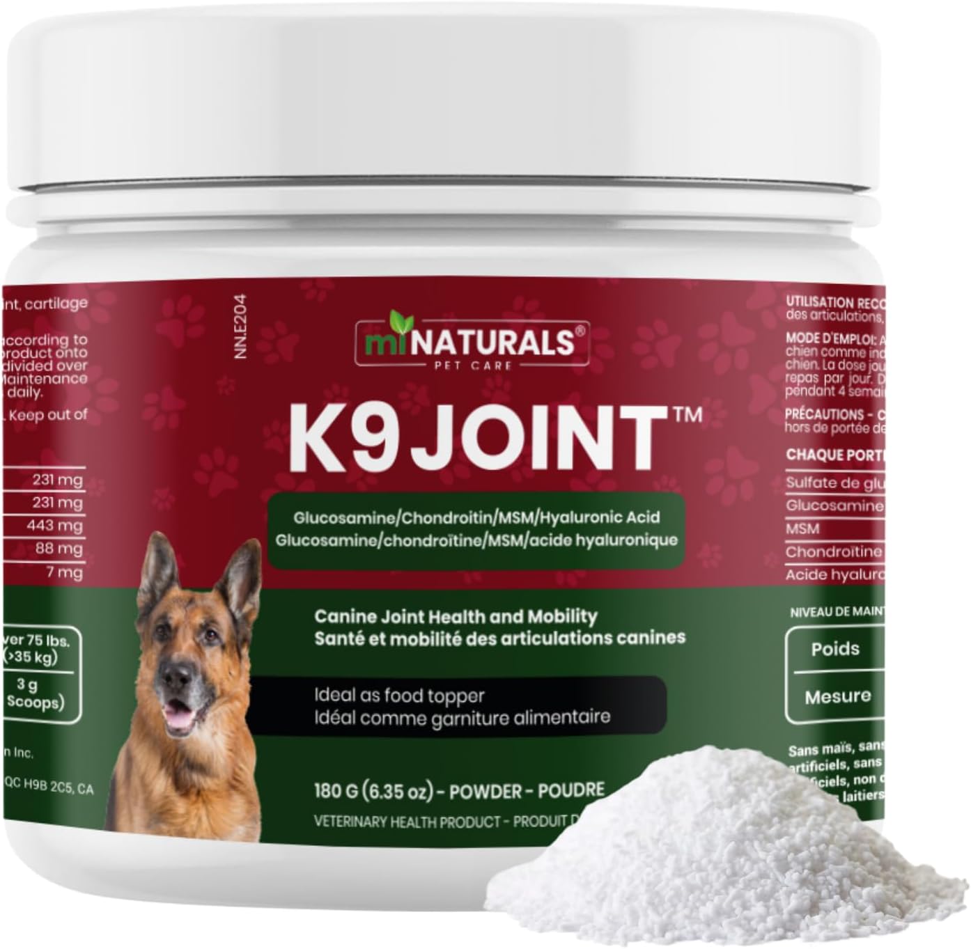 miNATURALS Premium Glucosamine Joint Powder for Dogs Arthritis Pain ...