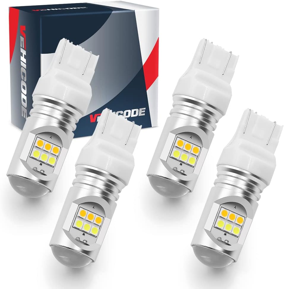Amazon.com: VEHICODE 7443 Switch Back LED Bulb Turn Signal Parking ...