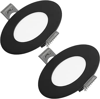 ECD Germany 2er Pack LED Panel Einbaustrahler 3,3W, Rund Ø85x30 mm ...