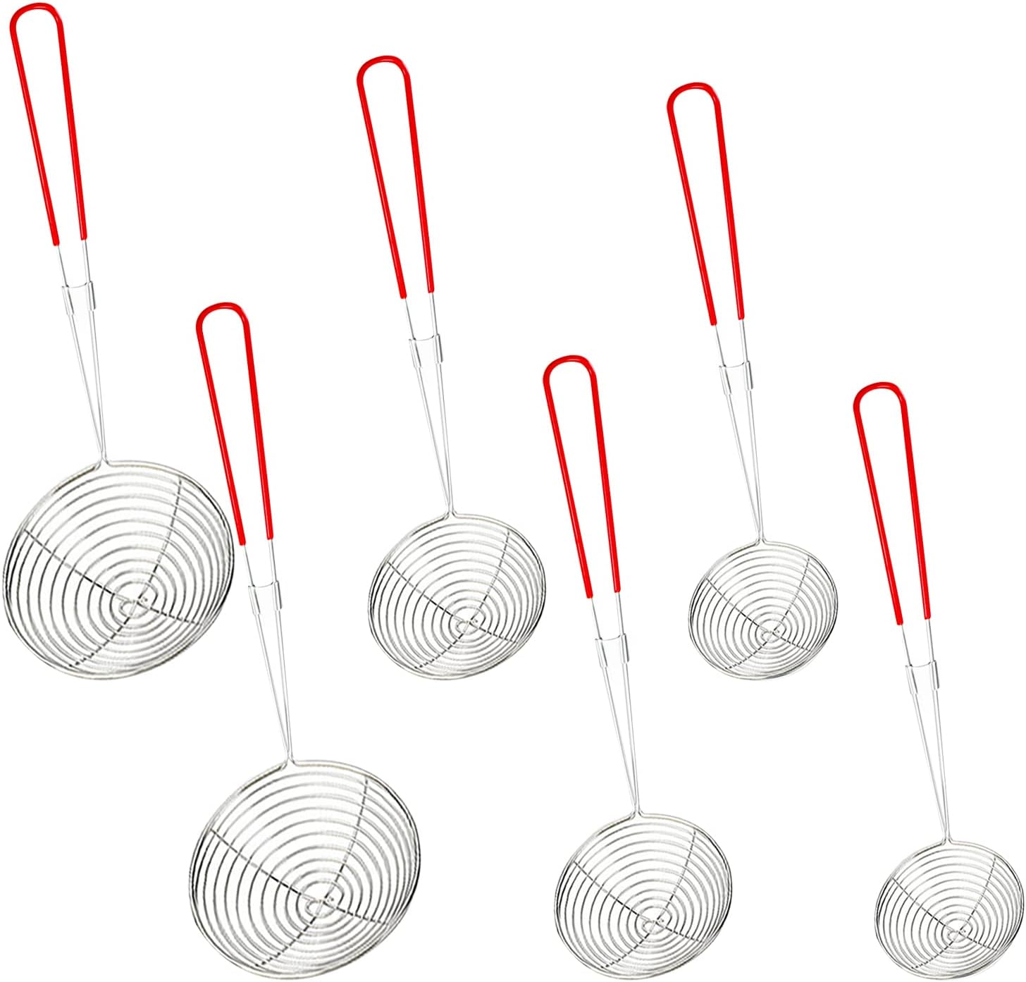 SINGOMON 6Pcs Stainless Steel Spider Strainer Ladle Stainless Steel ...