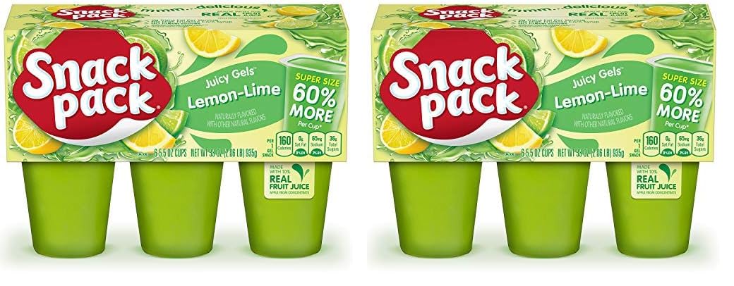 Amazon.com: Snack Pack Juicy Gels, Lemon Lime, 5.5 Oz, 6 Ct (Pack of 2)