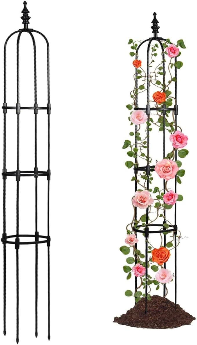 Amazon.com : Garden Obelisk Trellis for Climbing Plants 2FT/3FT/4FT/5FT ...