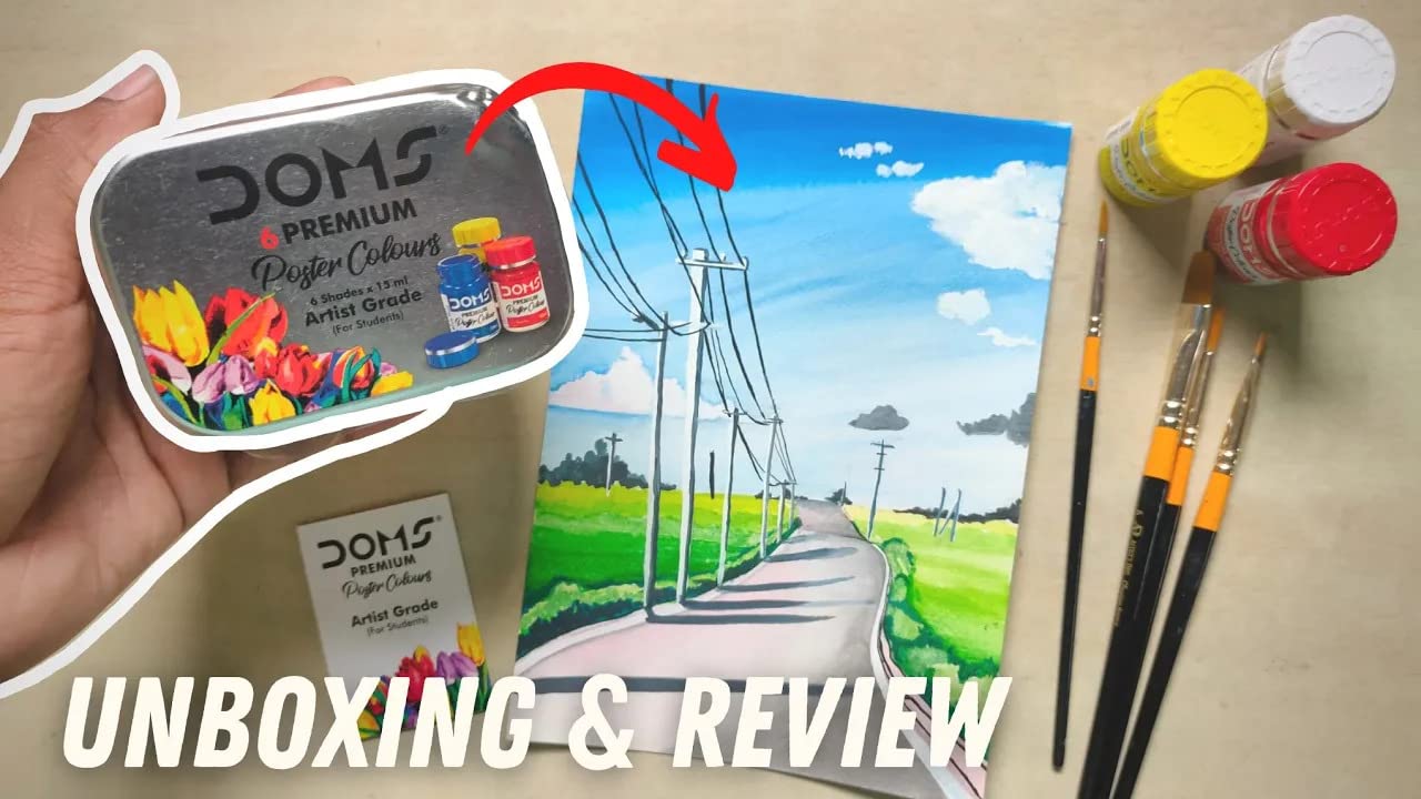 DOMS Premium Poster Colours 6 Shades 15 ML (with 1 Agitator) : Amazon ...