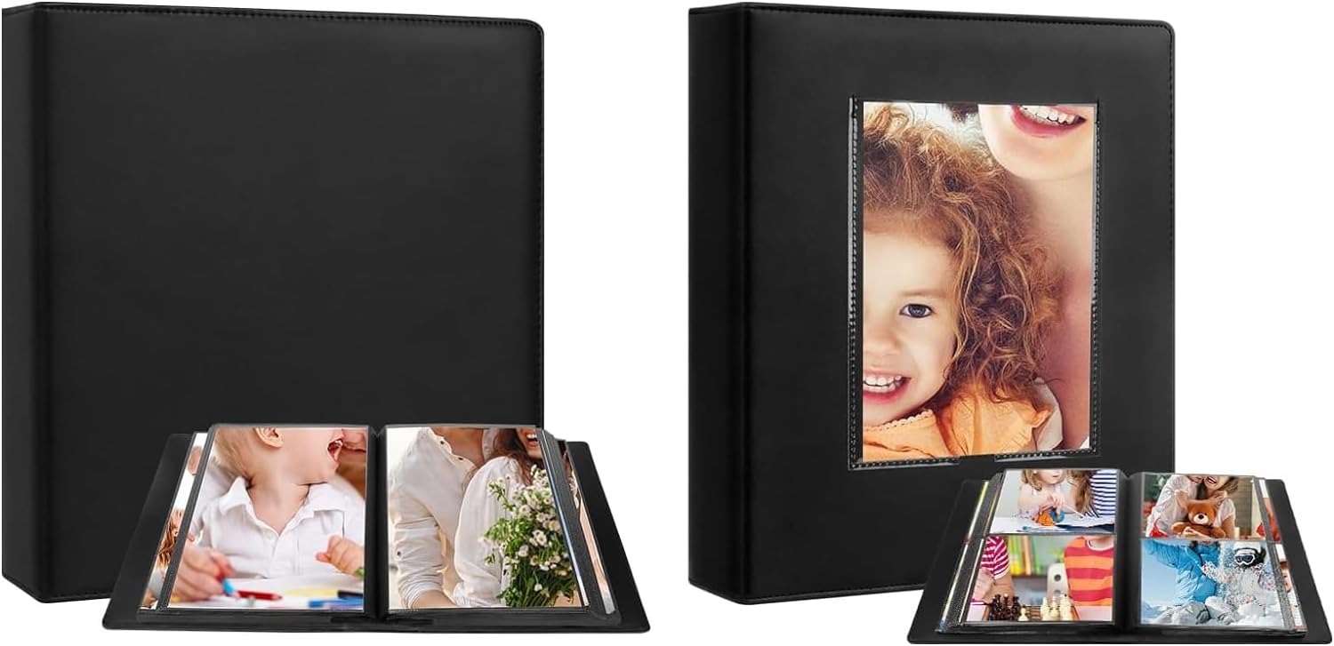 Amazon.com: Large Capacity Leather Cover 8x10 Photo Album 152 Pockets ...
