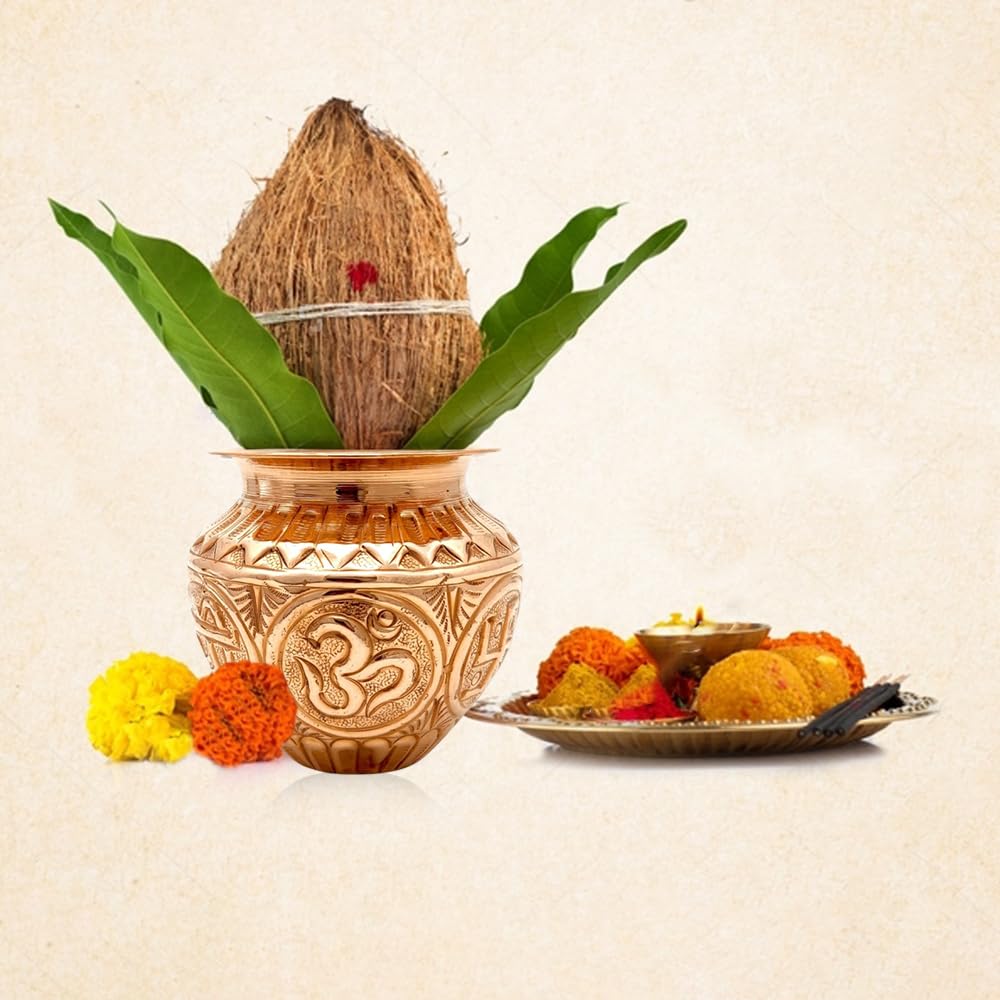 Amazon.com: Kalash for Puja Kalasam for Pooja - Copper Kalash for ...