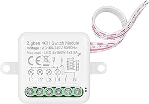 WiFi Switch Module,4CH Zigbee Mini Smart Switch Relay Module Support 2 ...