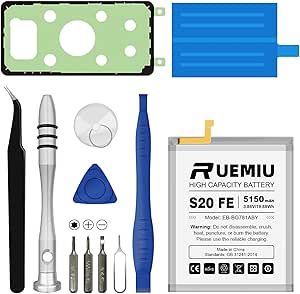 RUEMIU 5150mAh Battery for Samsung Galaxy S20 FE,Upgraded High Capacity fit for S20 FE 5G Model ...