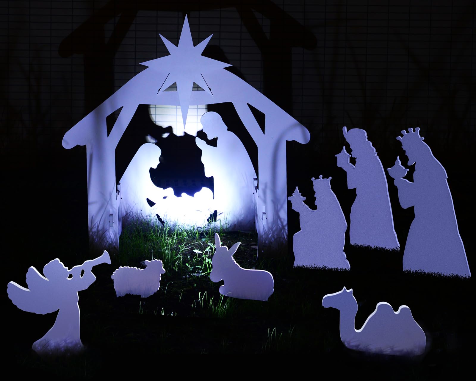 Large Silhouette Outdoor Nativity Scene