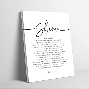 Amazon.com: Small Bedroom Wall Decor,Deuteronomy 6 4-9,Shema Bible ...