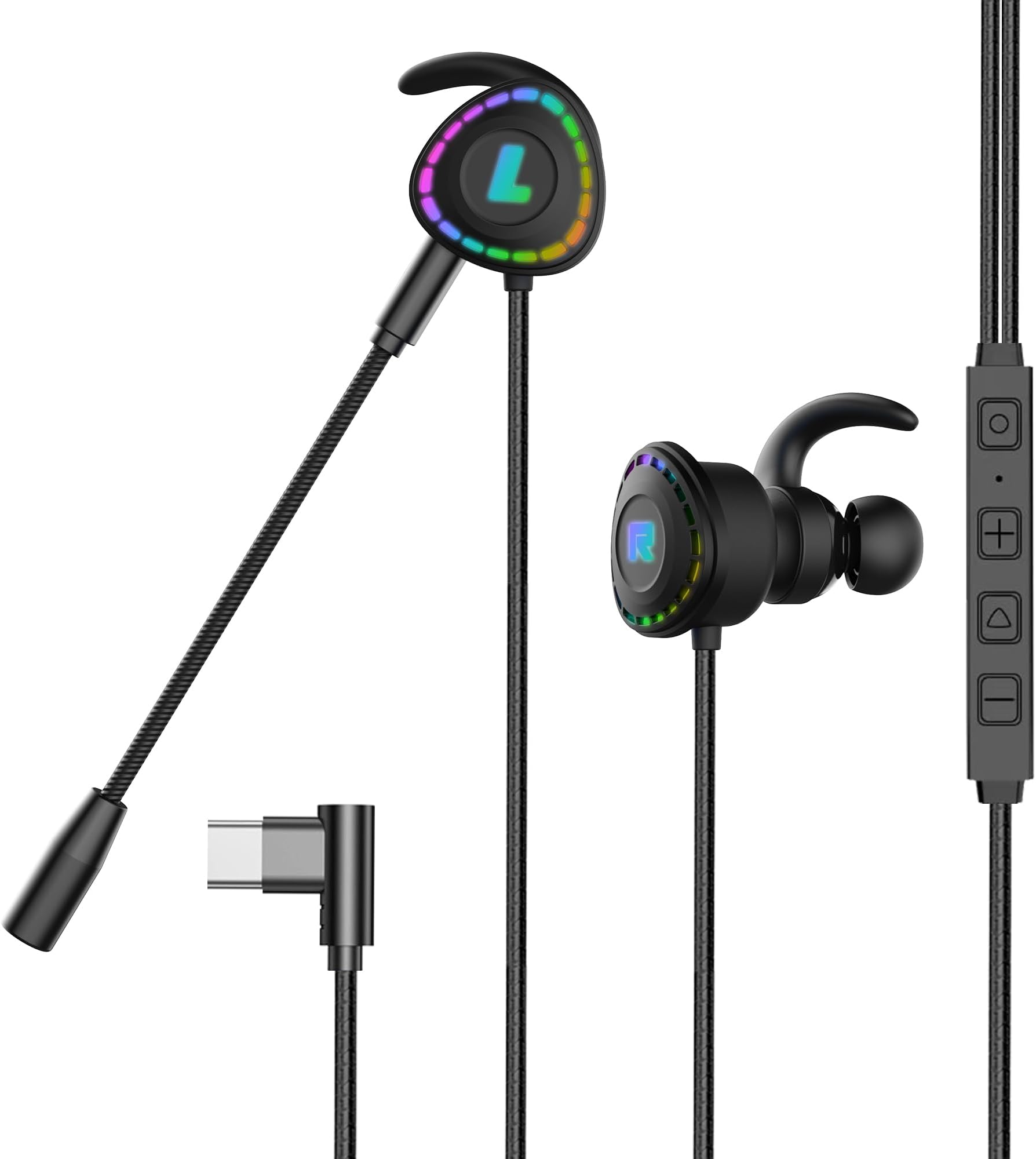 Amazon.com: USB-C in-Ear Gaming Headset,Type-C Gaming Earbuds Wired E ...