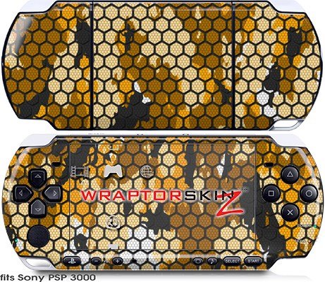Amazon.com: Sony PSP 3000 Decal Style Skin - HEX Mesh Camo 01 Orange ...