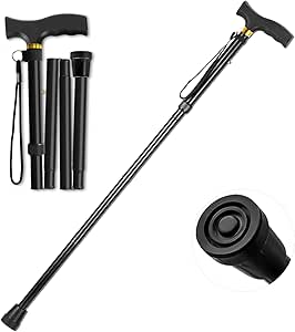 ANCKNE Cane, Folding Cane with Adjustable Height, Walking Cane ...