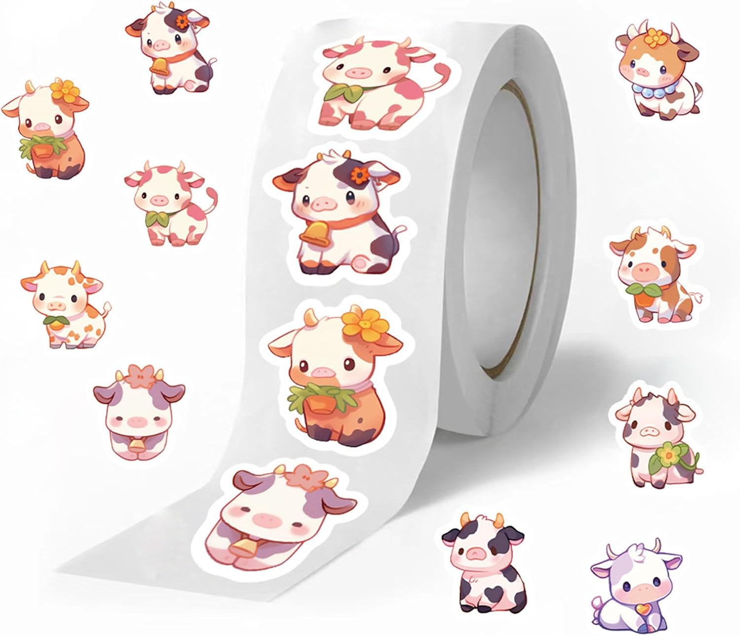 Amazon.com: Cow Rolls Small Stickers for Kids 500Pcs Cute Circle ...