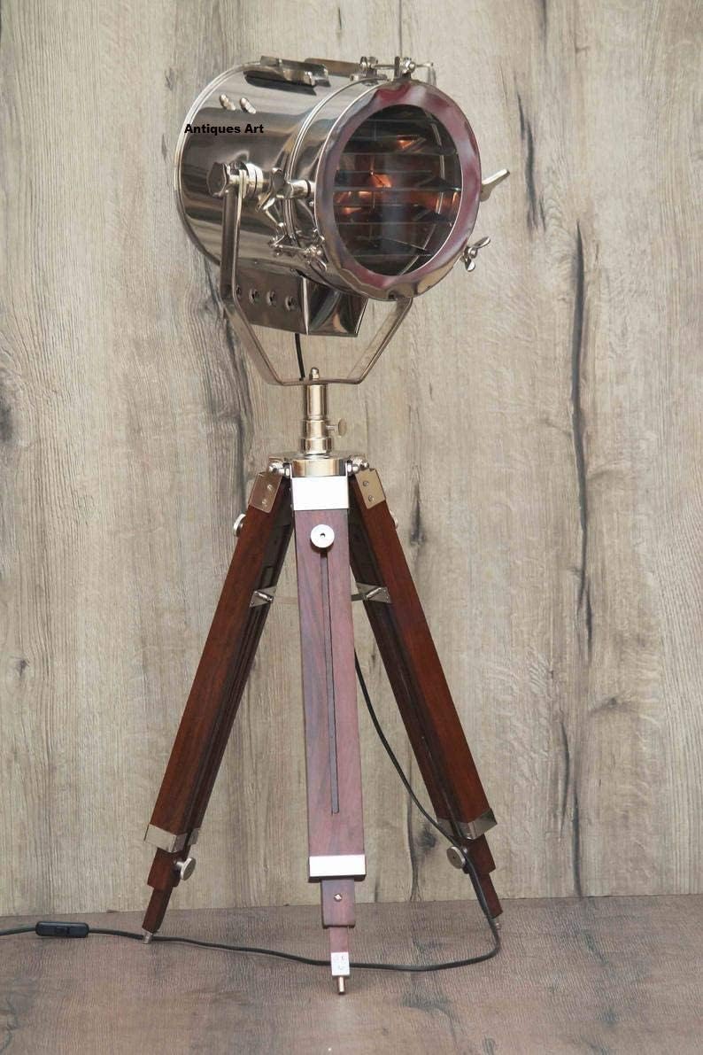 Amazon.com: Chrome Floor Lamp | Brown Tripod with Nickel Finish ...
