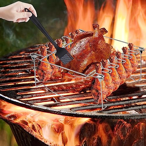 Homealexa 3 in 1 Barbecue Grill Rack Stainless Steel Chicken Leg Rack ...