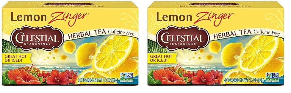 Amazon.com: Celestial Seasonings 100% Natural Lemon Zinger Herbal Tea ...