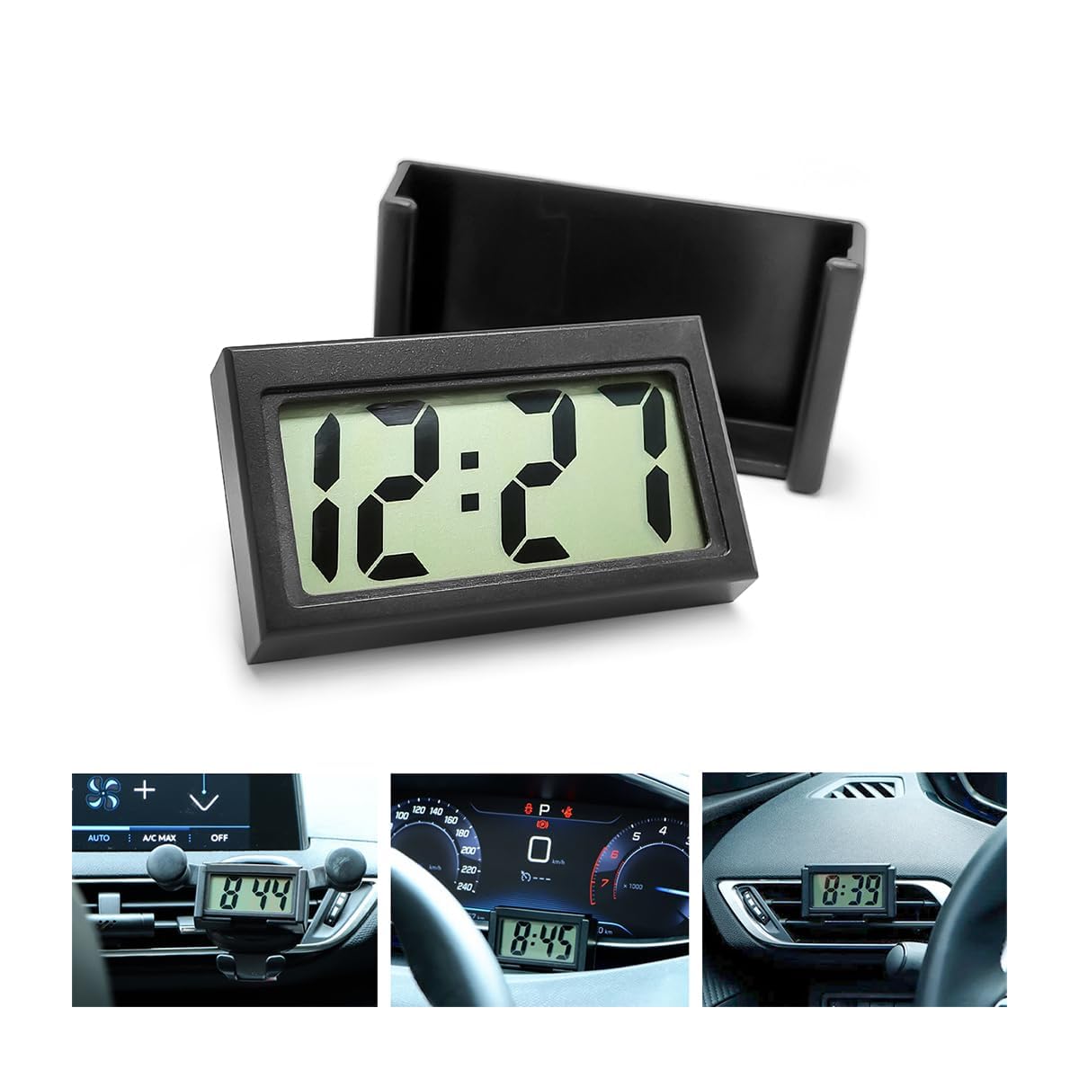 XINLIYA Mini Digital Clock for Car Dashboard, Small Digital Clock with ...