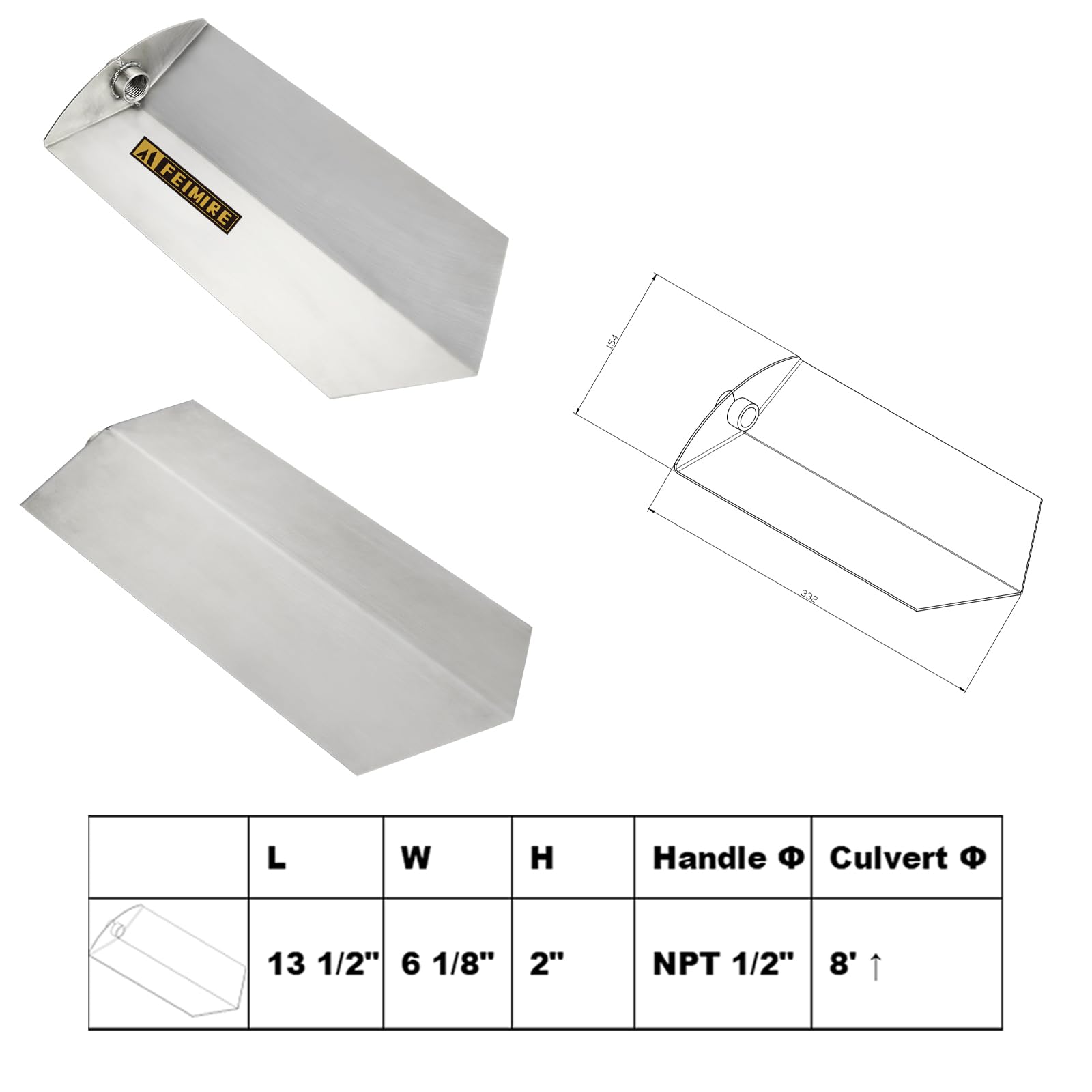 FEIMIRE Culvert Cleaning Hand Tool (Culvert Shovel)
