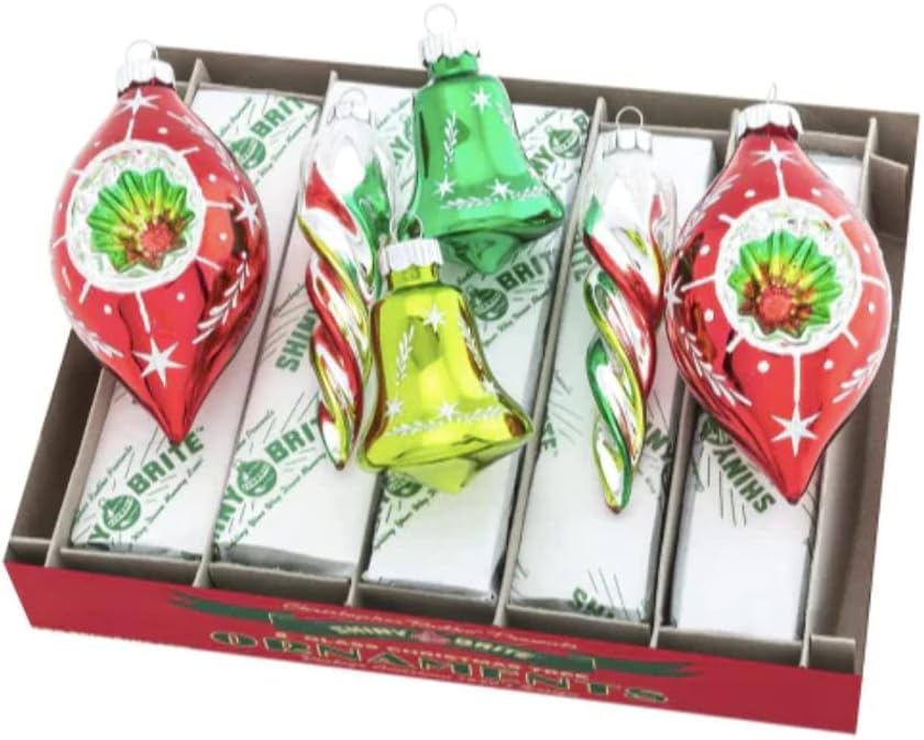 Amazon.com: Christopher Radko Shiny Brite Holiday Splendor 6 Count 4 ...