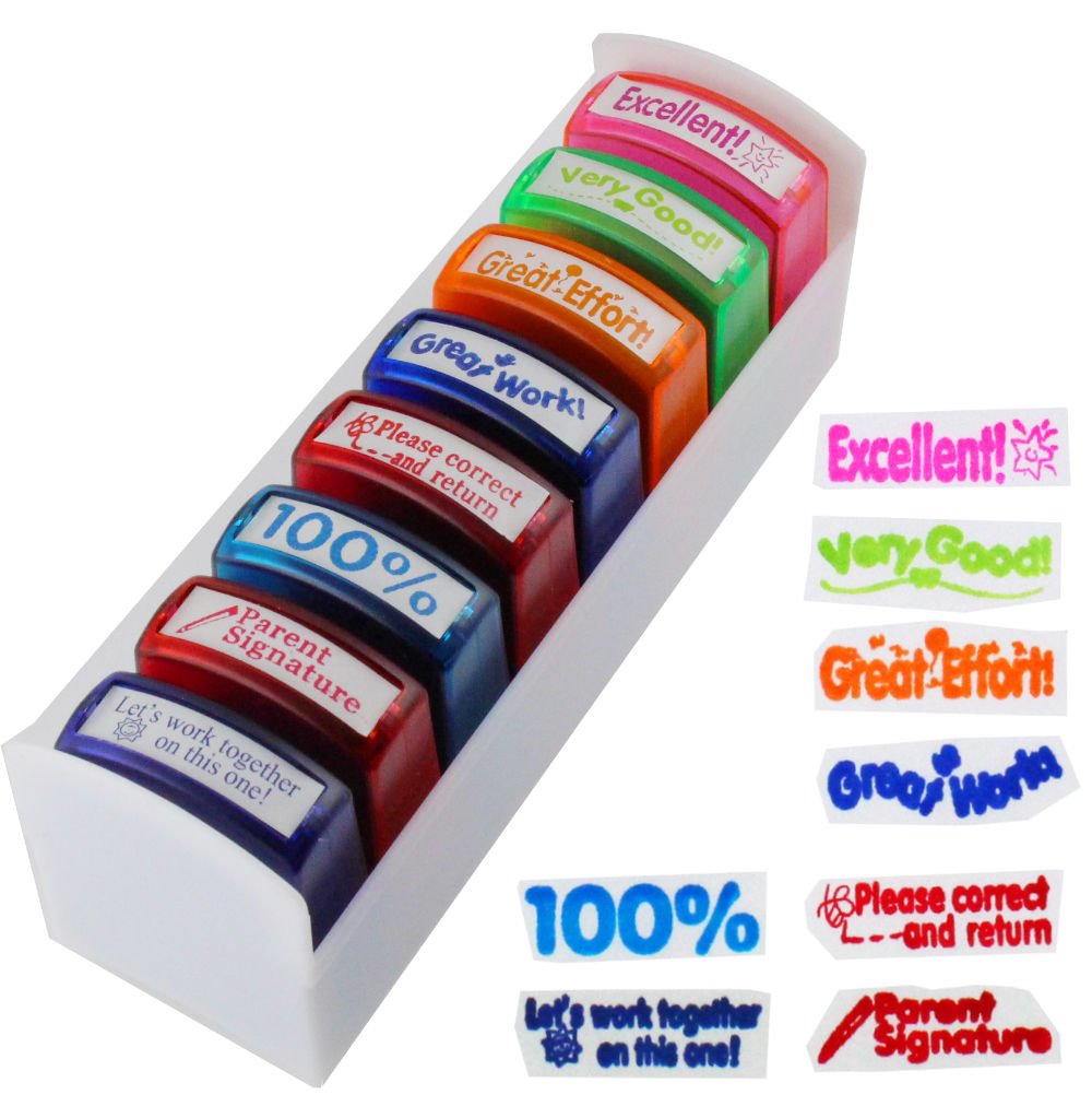 8 Pcs Multi Colour 8x Reward Stamps Self Inking Stamp | Desertcart Sri ...