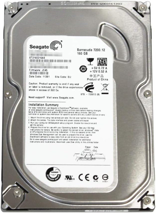 Amazon | Seagate BarraCuda7200.12 SerialATA 6Gb/s 160GB ST3160316AS ...