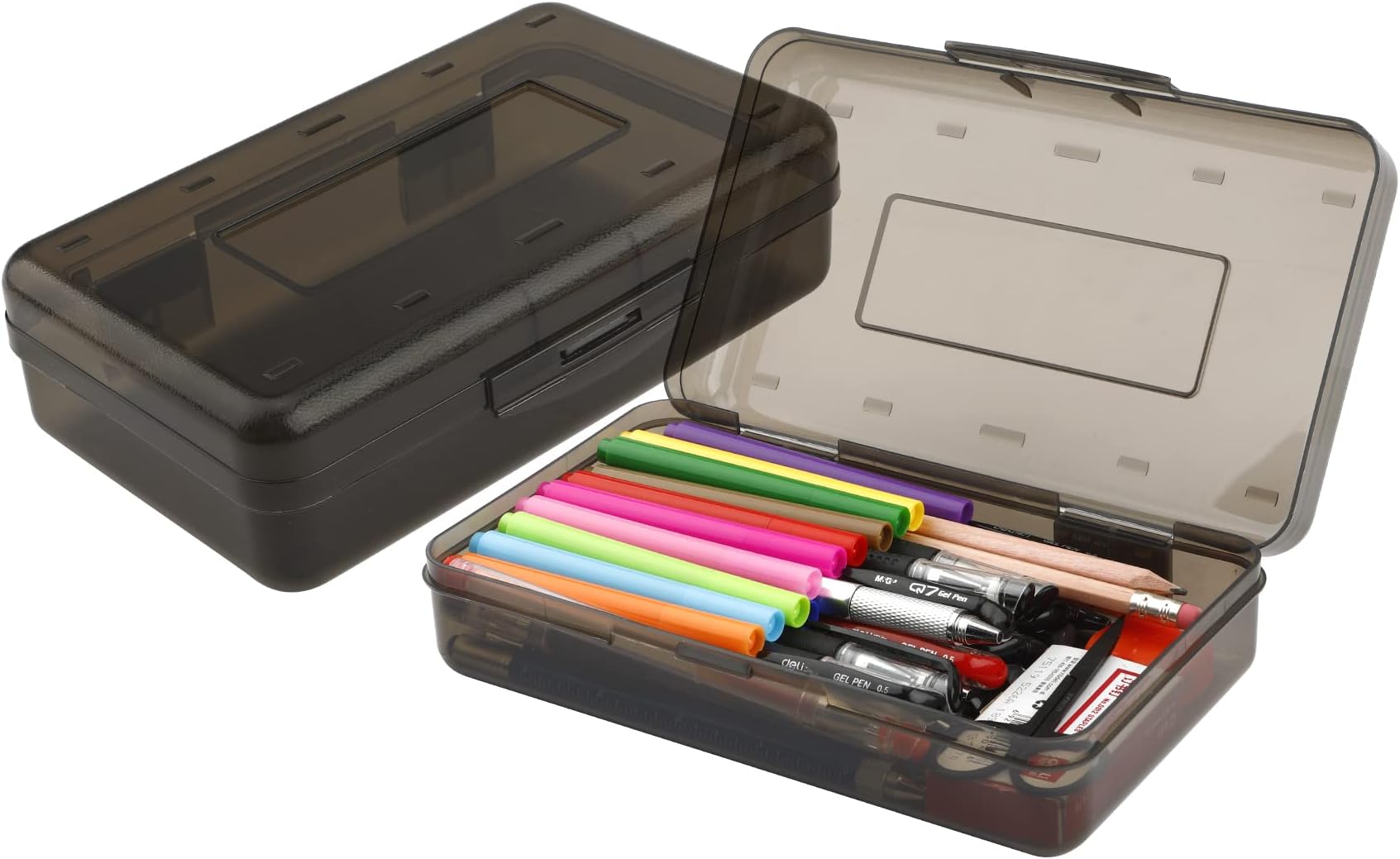 Amazon.com: Tighall 2PCS Large Capacity Pencil Box Plastic Pencil Case ...