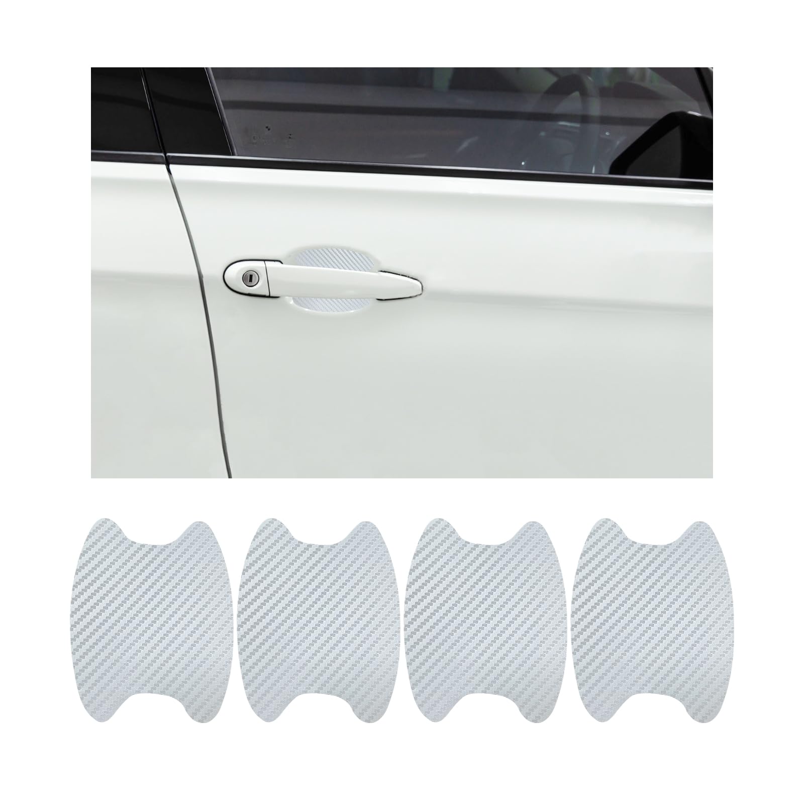Amazon.com: Ziciner 4 PCS Car Door Handle Sticker, Carbon Fiber Texture ...