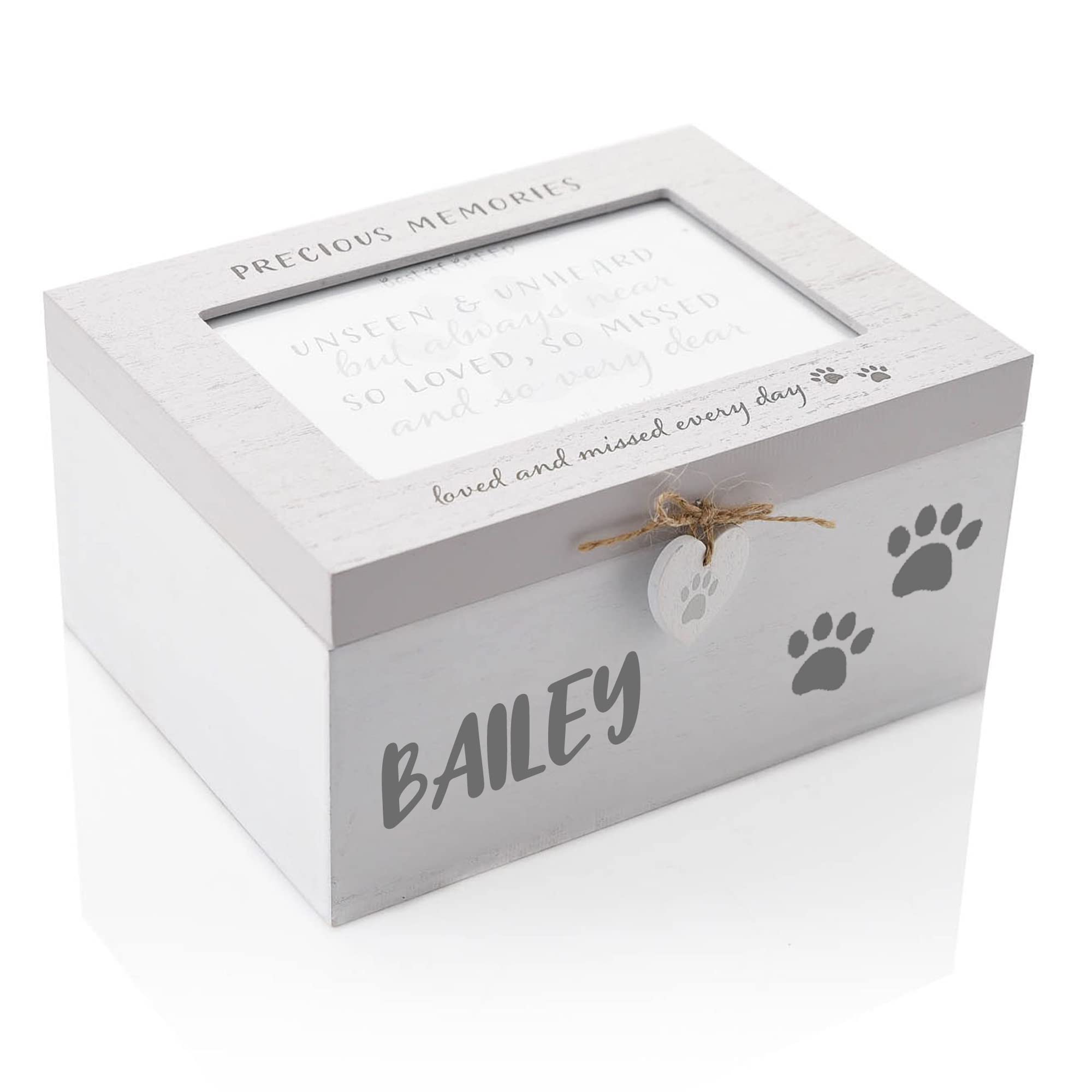 Personalised dog keepsake box pet wooden memory box rustic pet photo ...