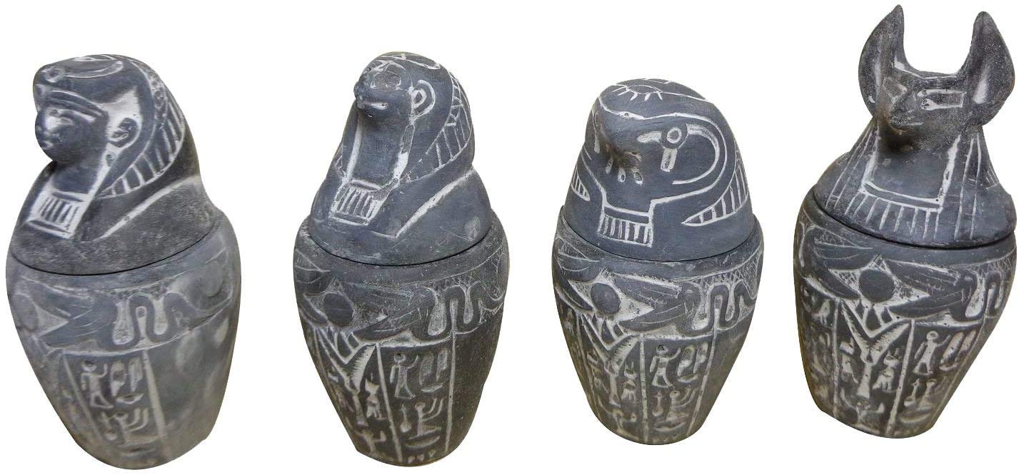 Set Of 4 Egyptian Ancient Canopic Jars Canopy Jar Organs | Desertcart ...