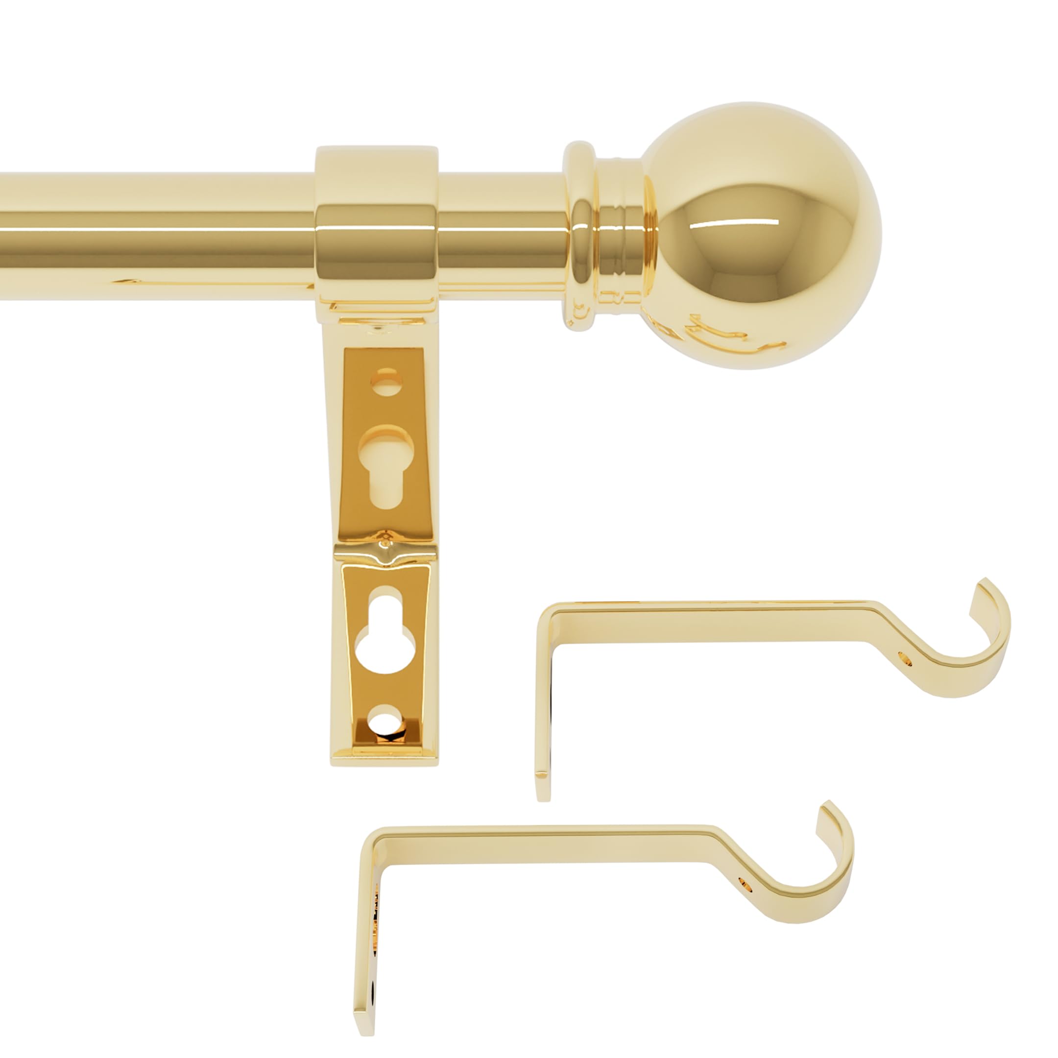 Gold Curtain Rods 30 to 62 inches, Adjustable Curtain Rod Set with ...