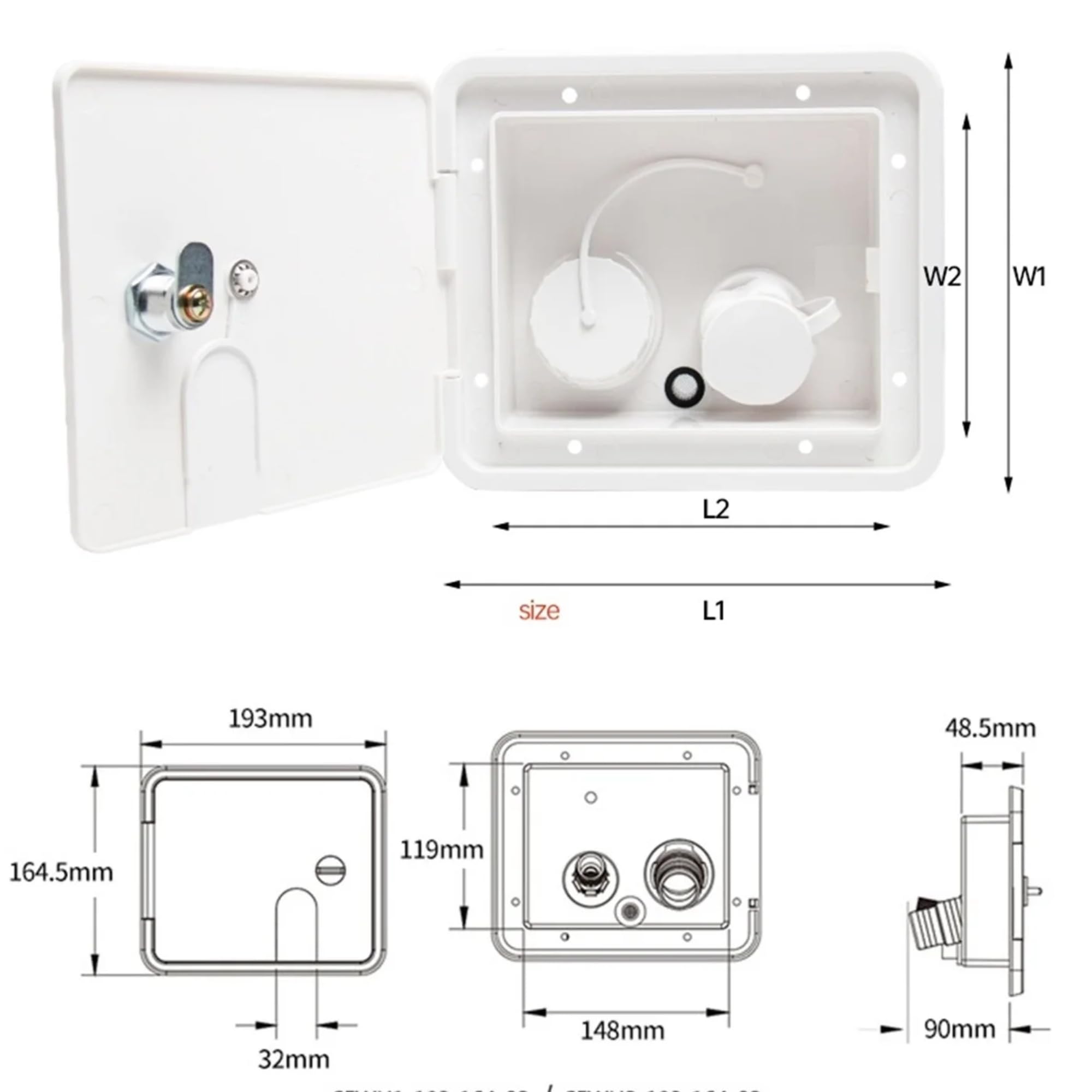 Snapklik.com : SEAFLO Water Inlet Hatch Gravity & Pressure Fresh Water ...