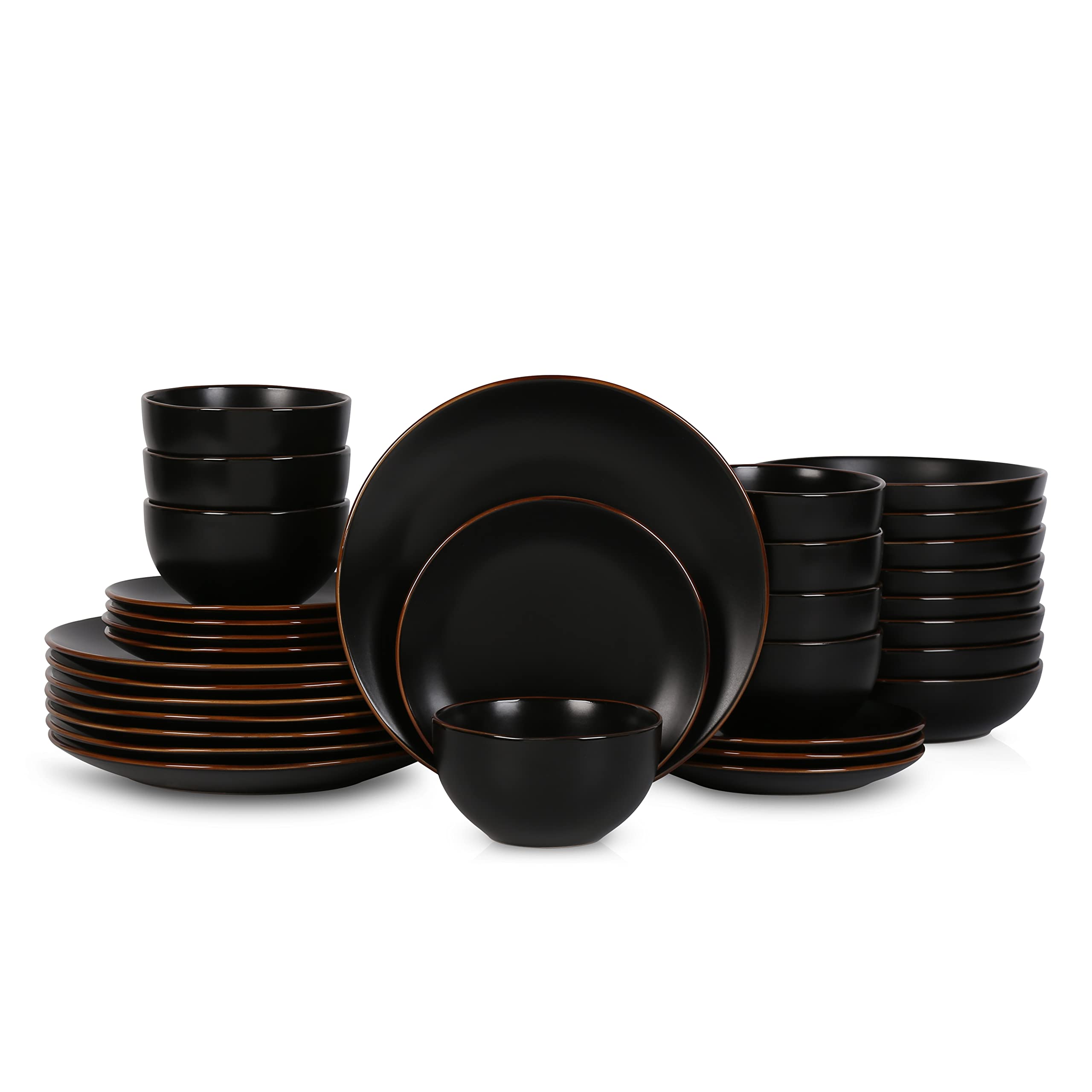 Amazon.com | Stone Lain Brasa Modern Stoneware 32 Piece Dinnerware Sets ...