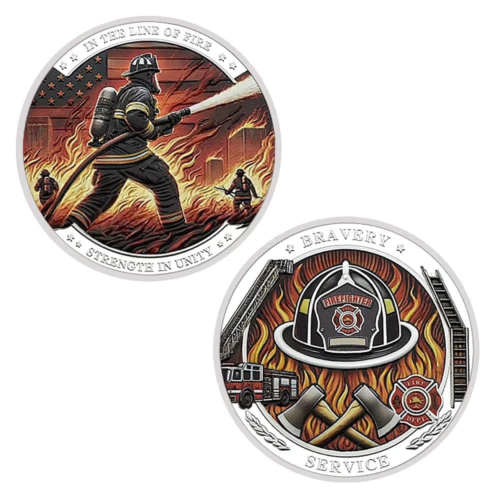 Amazon.com: New Firefighter Challenge Coin Bravery Medal Commemorative ...