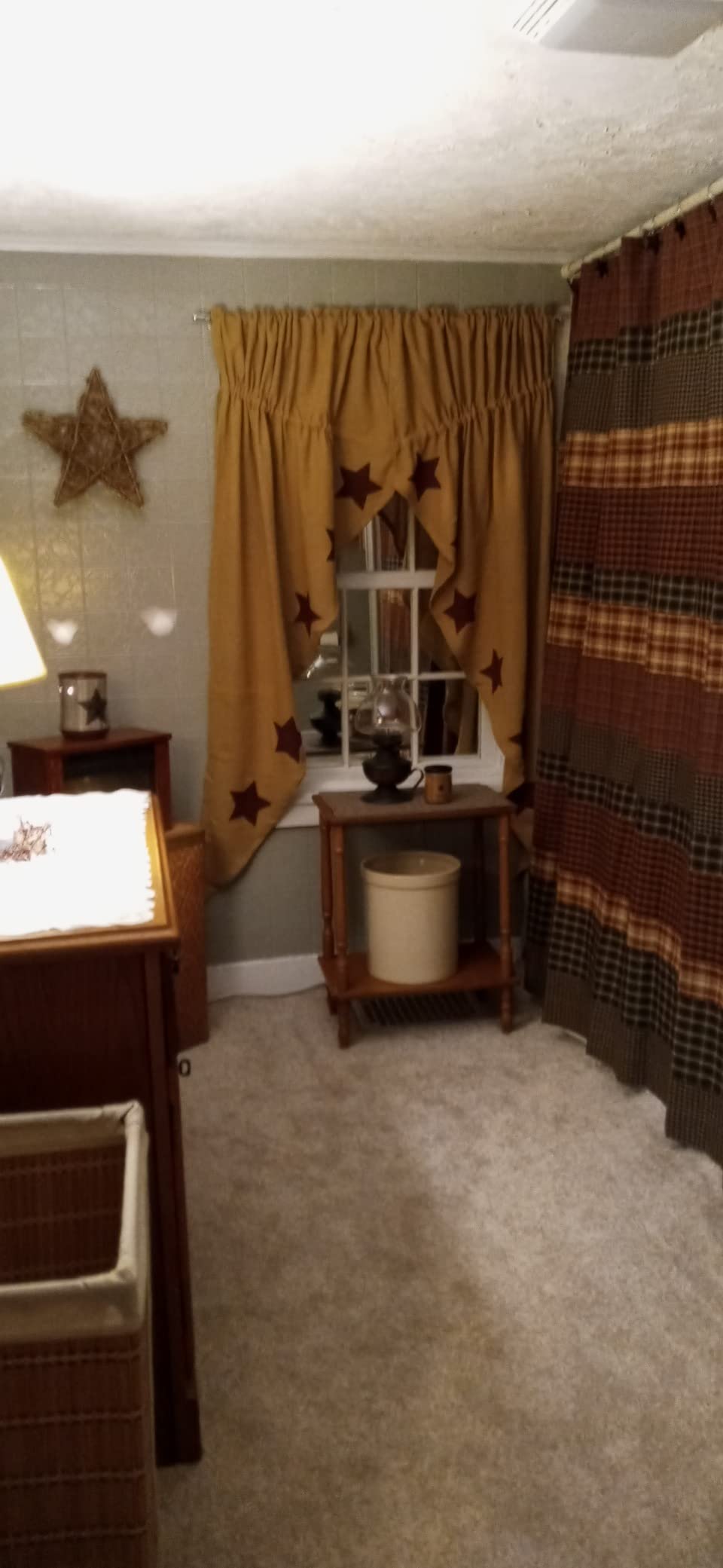 Amazon.com: VHC Brands Beckham Shower Curtain 72x72 Country Rustic ...