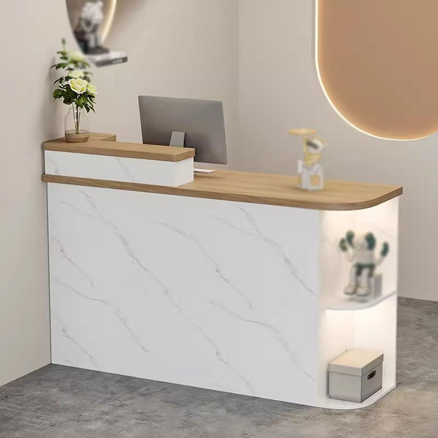Lobby Desk With Drawers 47 Inch Modern Reception Desk With Drawers ...