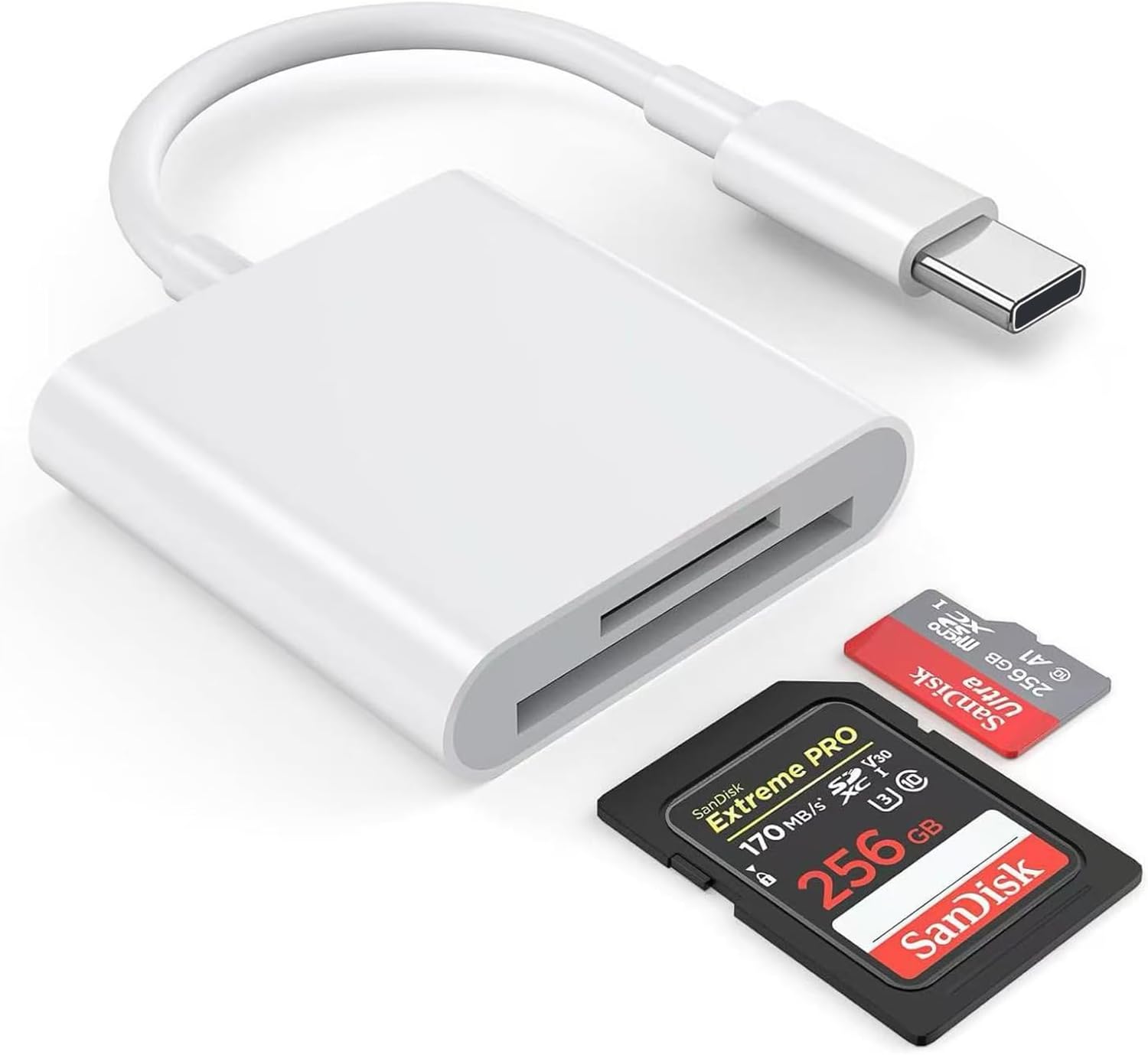 Amazon.com: USB C to SD Card Reader,2-in-1 Dual Slot USB Type C to SD ...