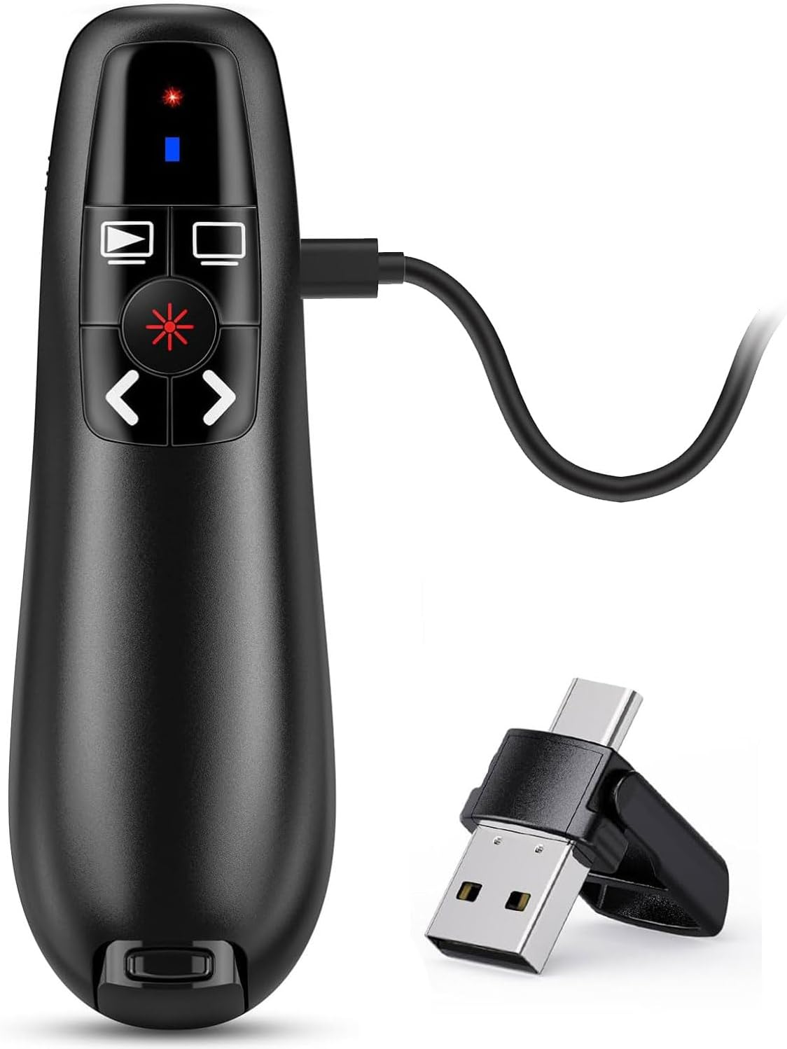 2-in-1 USB Type C Presentation Clicker for PowerPoint Presentations, 2 ...