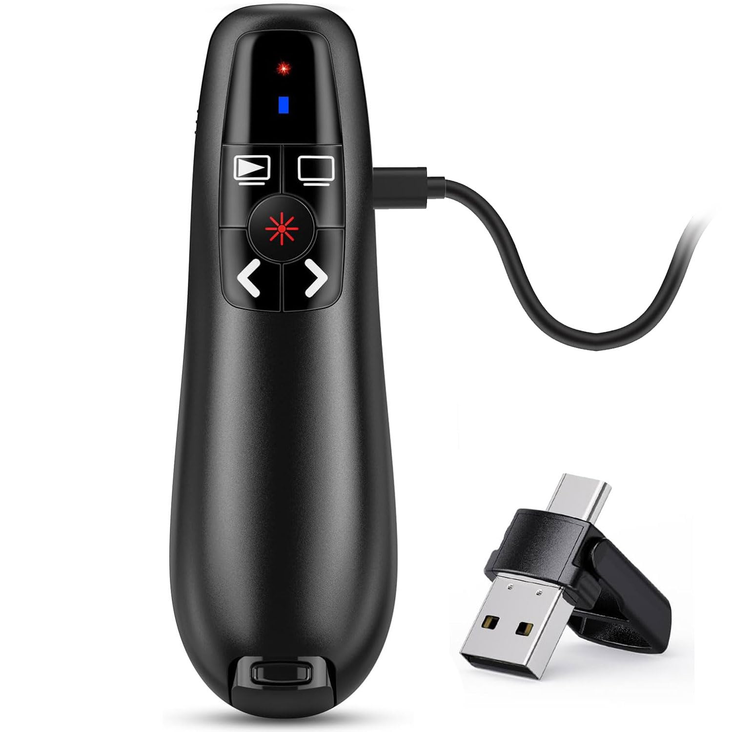 2-in-1 USB Type C Presentation Clicker for PowerPoint Presentations, 2 ...